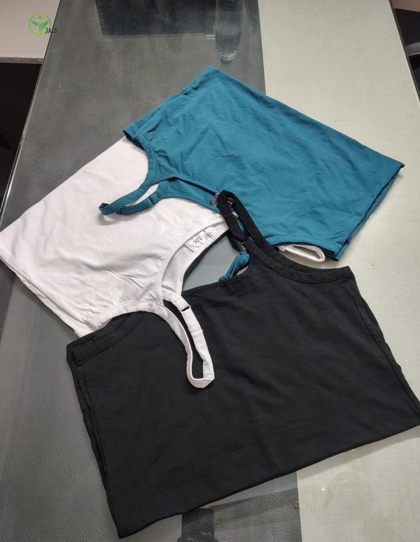 3 pcs Ladies Basic Camisole V-Neck Cotton Tank Top Set ( Black ...